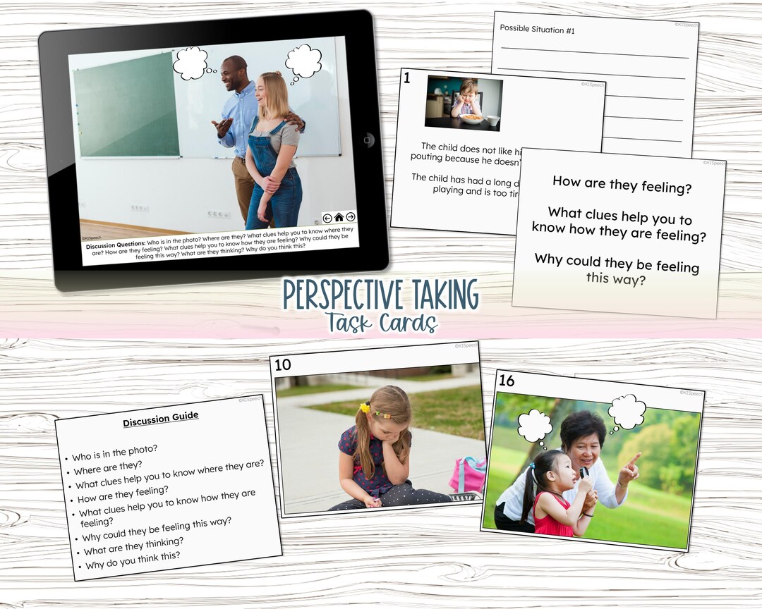Perspective Taking Task Cards | Speech Therapy Social Skills | Language ...
