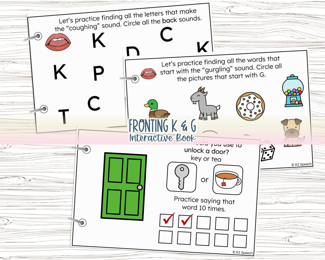 Fronting Minimal Pairs Speech Therapy Interactive Book | Articulation K ...