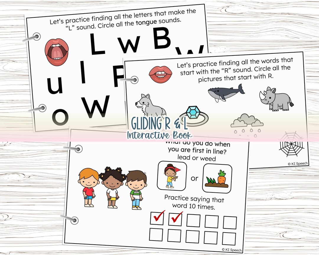Gliding Minimal Pairs Speech Therapy Interactive Book | Articulation R ...