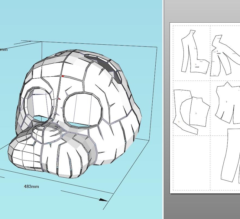 Fnaf 1 Bonnie Cosplay Pattern | Full Body & Head Pepakura PDF Template ...