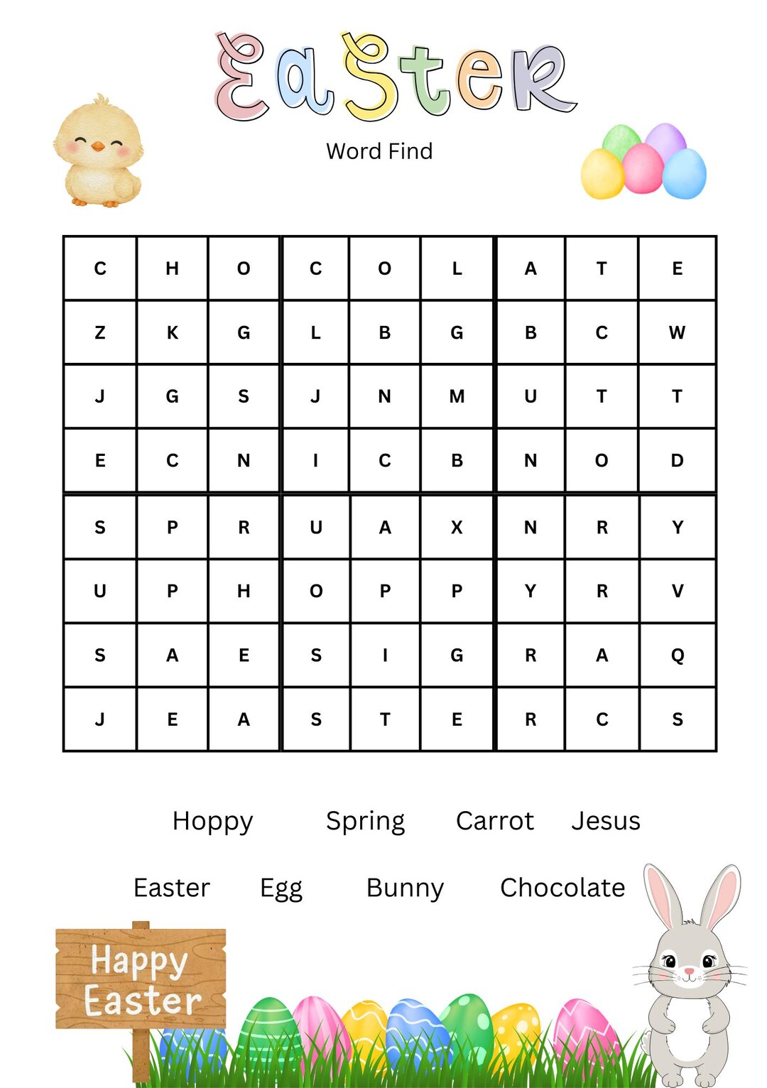Printable Easter Word Find, Word Scramble, Bingo for Adults and Kids ...