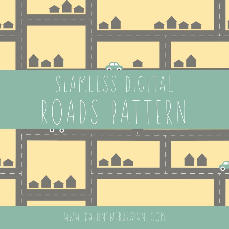 Seamless Digital Roads Pattern - Etsy