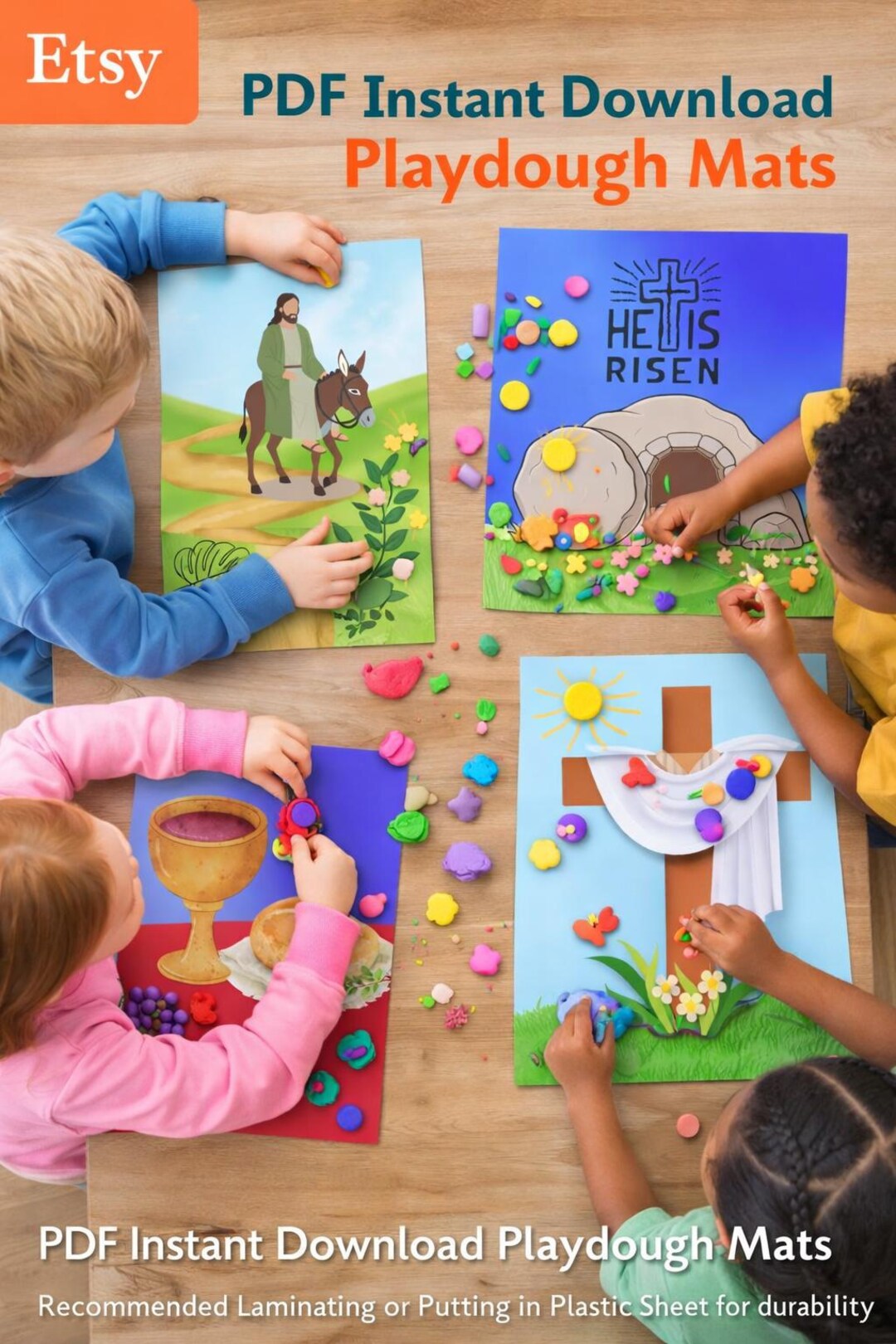 Christian Holy Week Playdough Mats | Easter Bible Activity | PDF ...