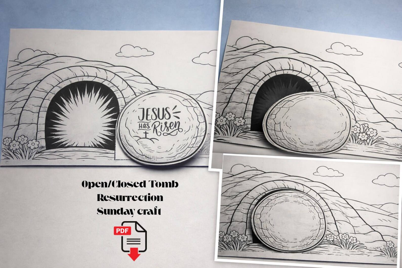 Easter Tomb Craft Printable Jesus Has Risen Activity Christian Kids ...