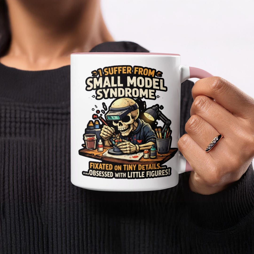Small Model Syndrome Mug, Obsessed With Little Figures, Funny Skeleton ...