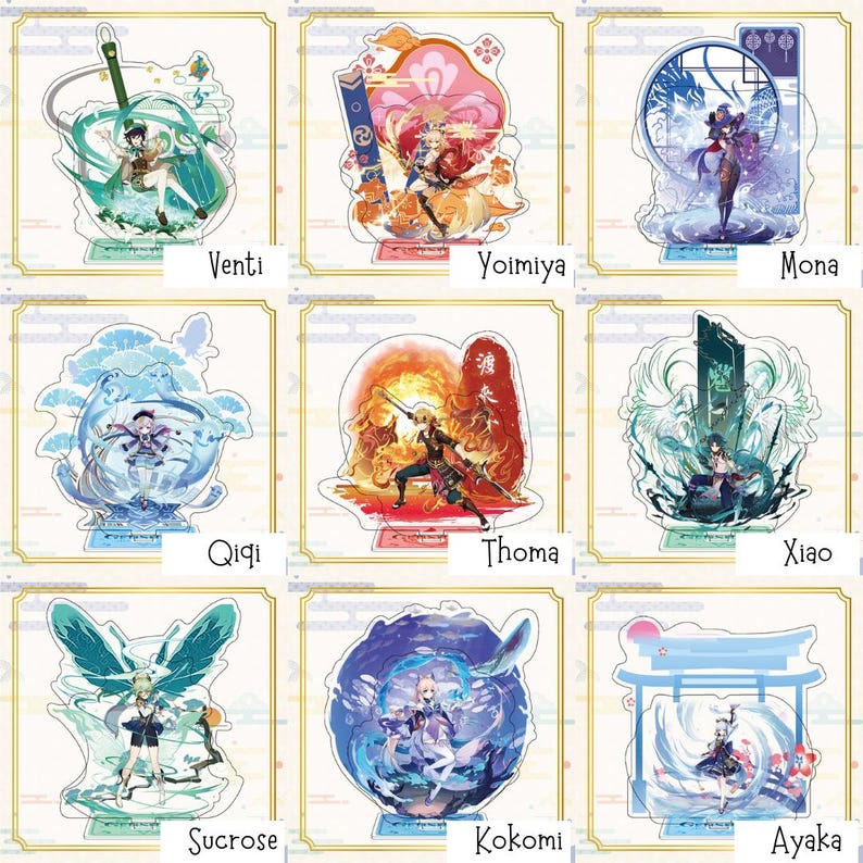 Genshin Impact Acrylic Stand, Genshin Impact Standee, Genshin Character ...