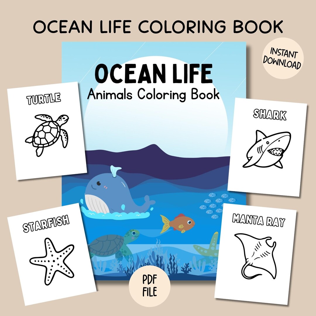 Ocean Animals Coloring Pages for Kids Bold Sea Creature Printable ...