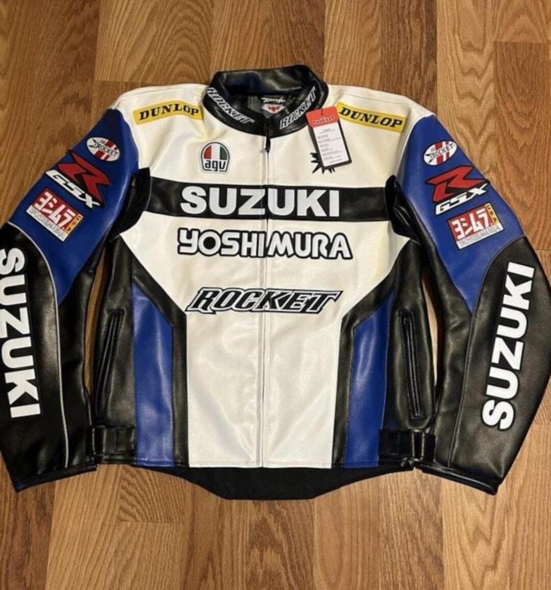 Suzuki Yoshimura Motorbike Leather Jacket, Genuine Cowhide Leather ...
