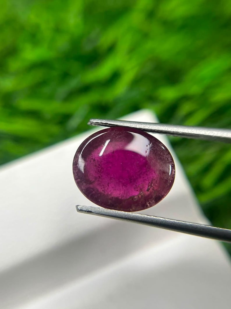 Natural Dark Pink Tourmaline Oval Cabochon 6.11 Ct for Jewelry Making ...