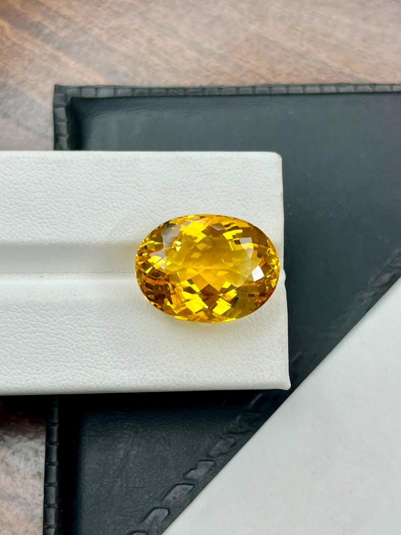 Natural Rich Yellow Oval Citrine Gemstone | AAA Quality Faceted Loose ...