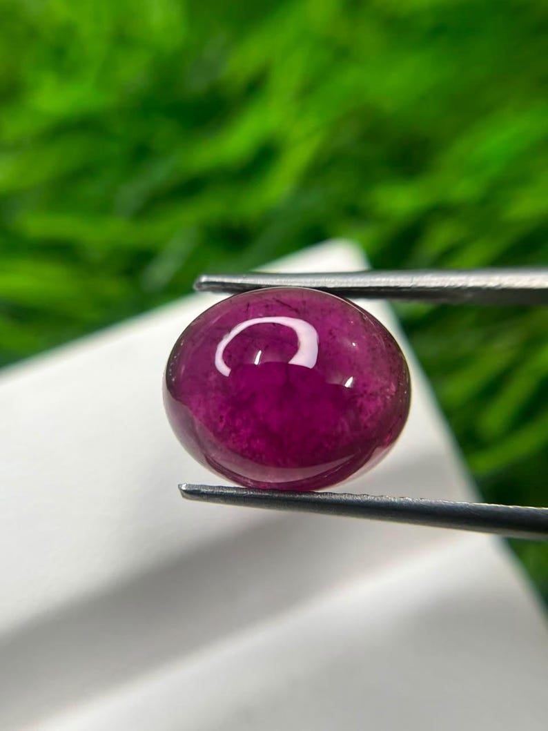 Natural Dark Pink Tourmaline Oval Cabochon 6.11 Ct for Jewelry Making ...