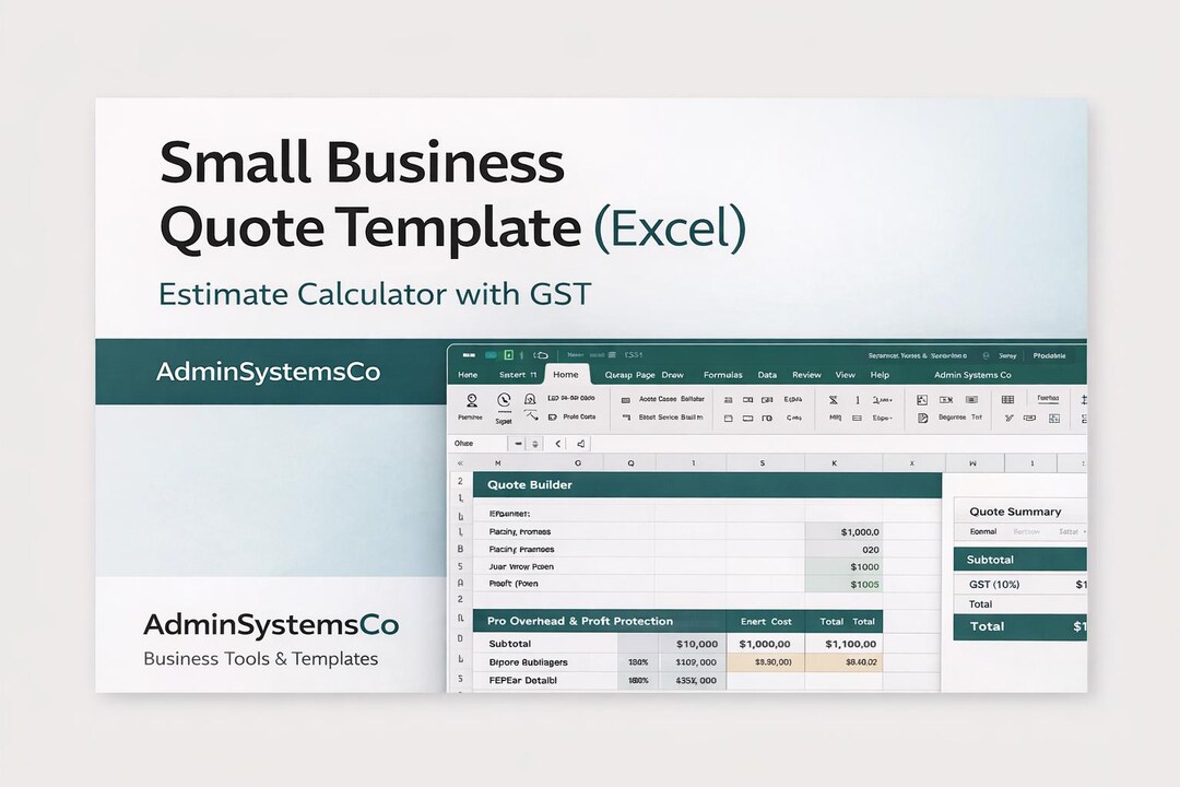 Small Business Quote Template Excel | Estimate Calculator With GST ...