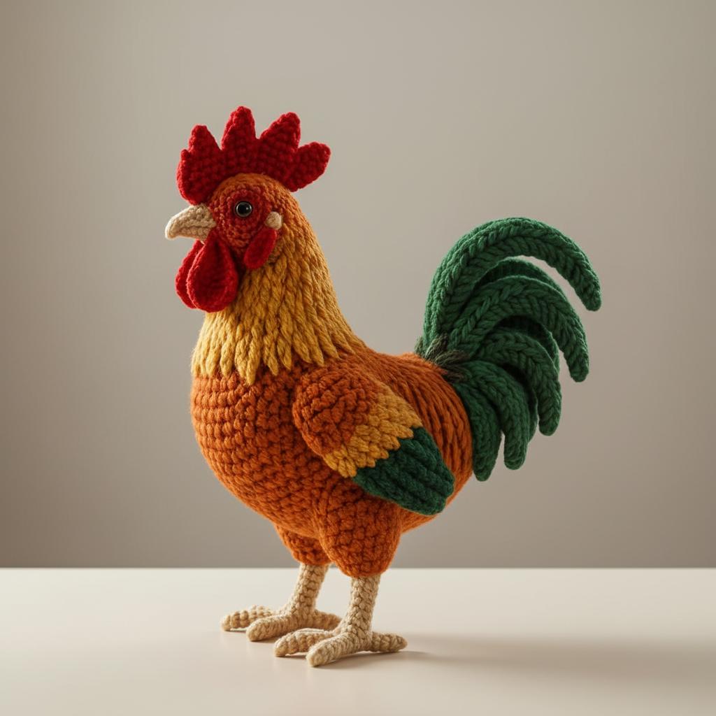 Realistic Rooster Crochet Pattern PDF, Farmhouse Amigurumi Bird ...