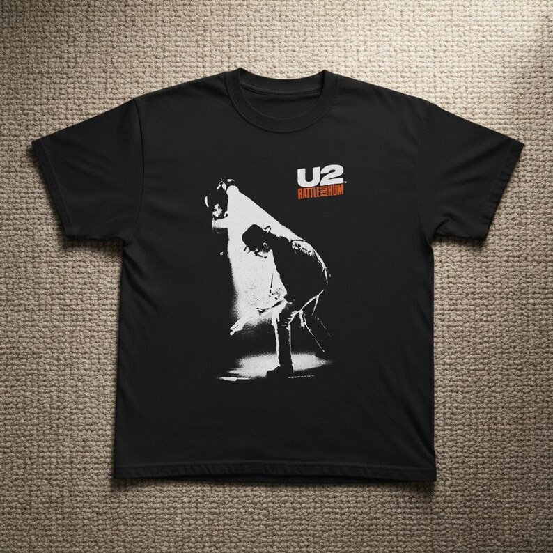 1988 U2 Rattle & Hum Unisex Cotton T-shirt - Logo Printed Graphic Tee ...