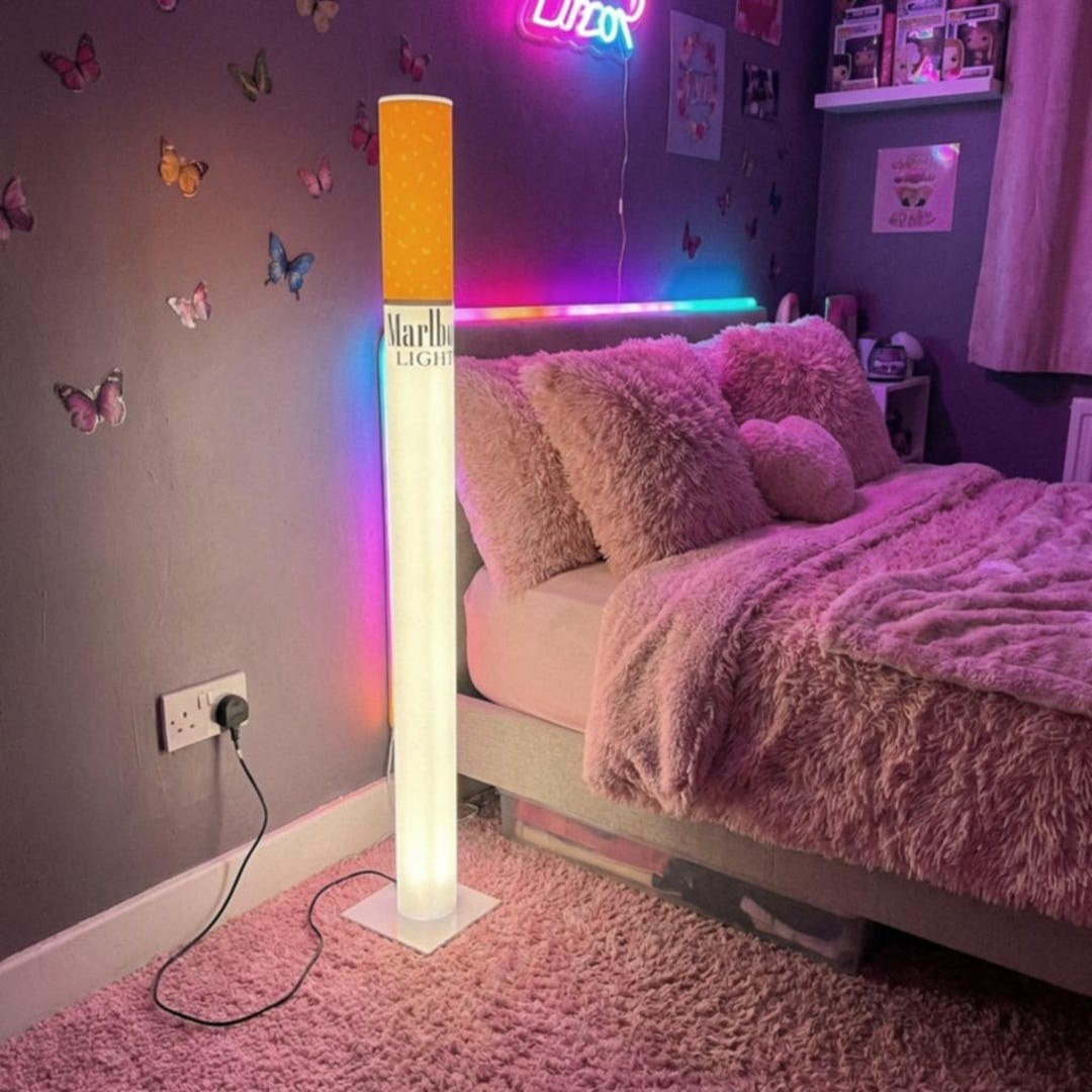 Y2K Lamp Giant Cigarette Lamp Marlboro Lights Lamp XXL Y2K Room Decor ...