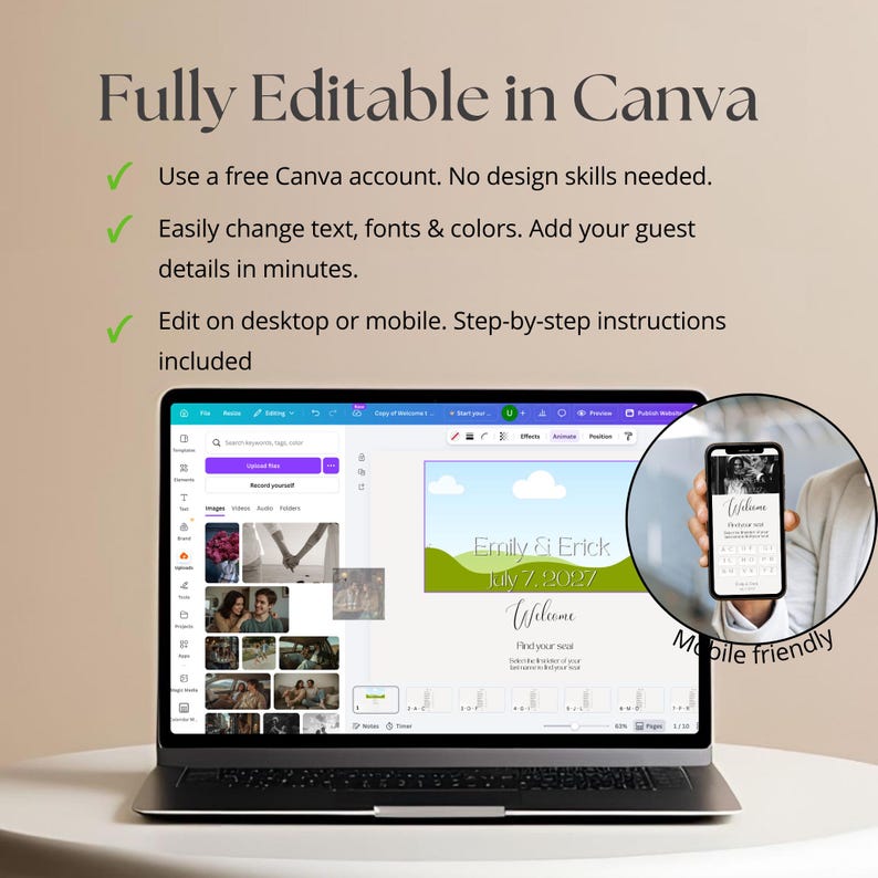 Wedding Seating Chart Template With QR Code Guest Lookup Website ...