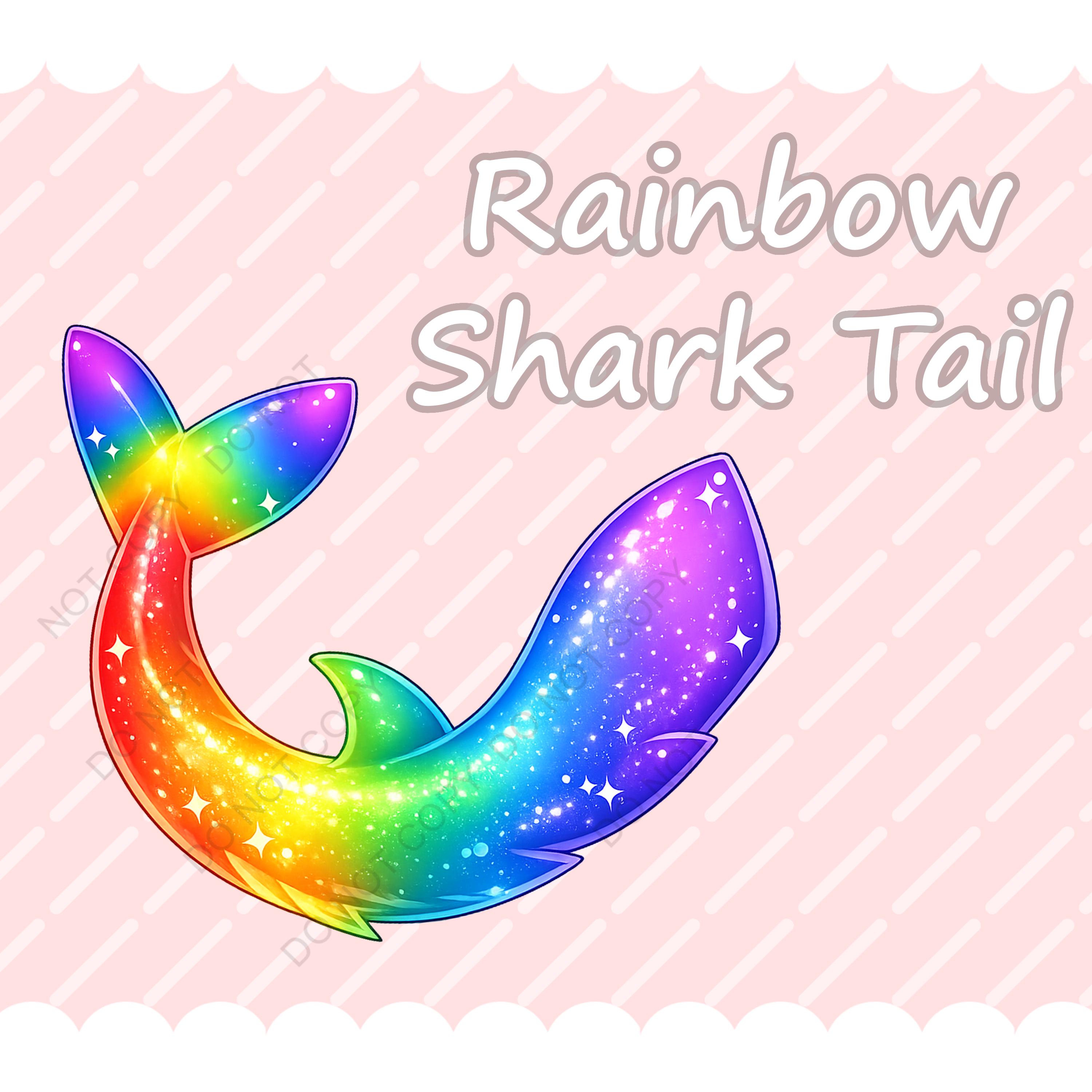 PNG Rainbow Glitter Kawaii Anime Shark Tail para VTube Studio, Vtubing ...