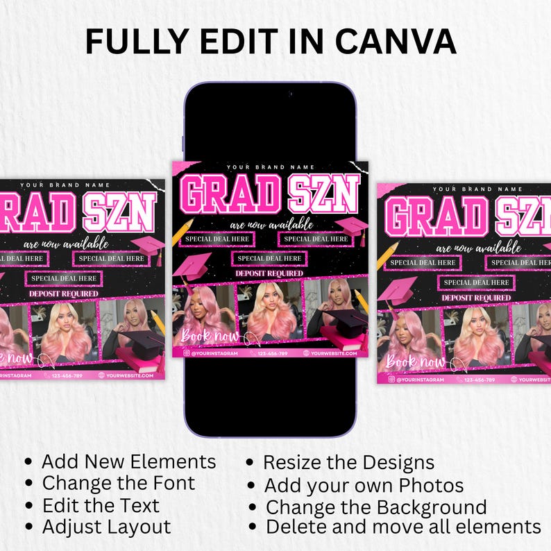 Grad Szn Booking Flyer, Graduation Special Flyer, Graduation Deals ...