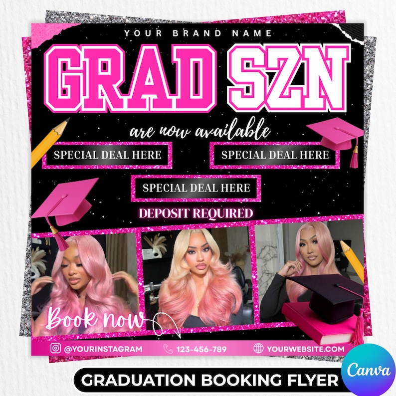 Grad Szn Booking Flyer, Graduation Special Flyer, Graduation Deals ...