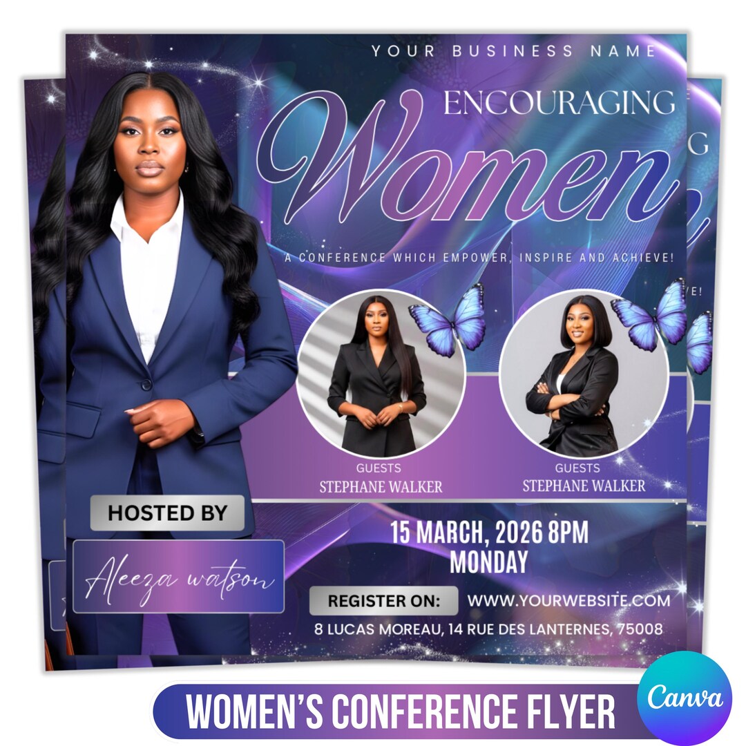 Women’s Conference Flyer Canva Template, Church Women Ministry Event ...