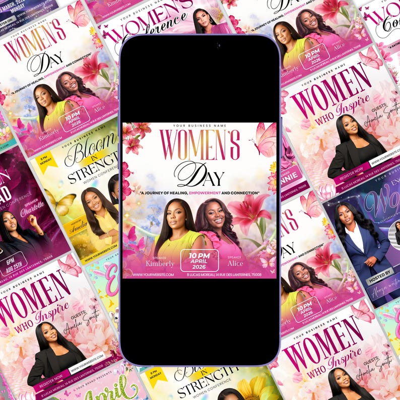 6 Women’s Conference Flyer Canva Template, Church Women Ministry Event ...