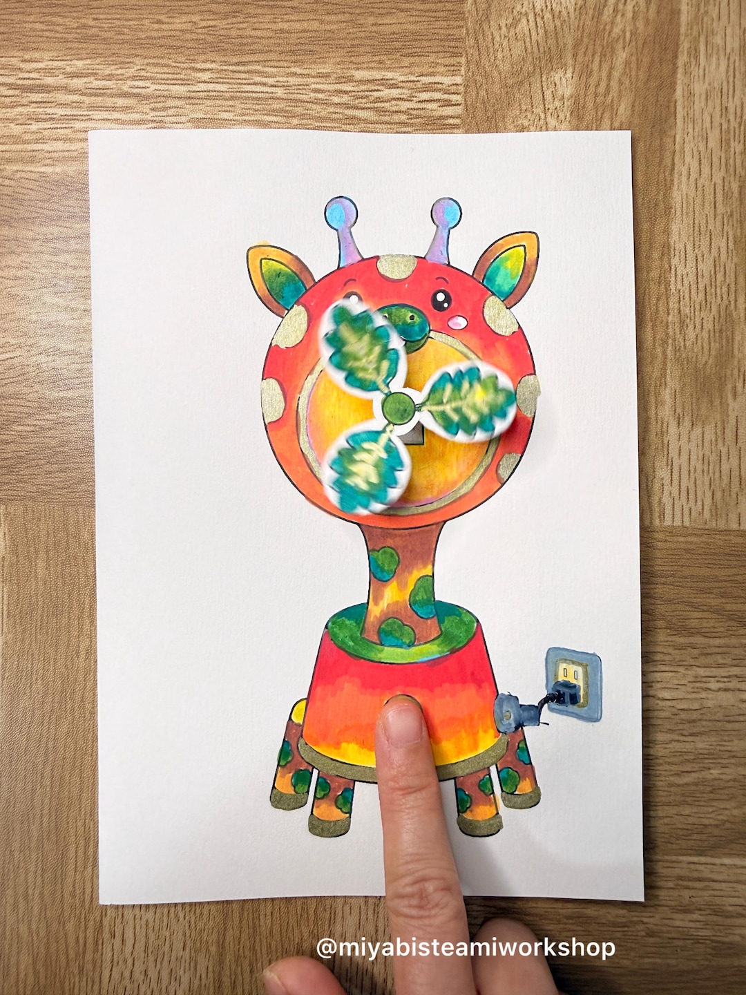 Electric Giraffe Fan Craft | Paper Circuit STEAM Activity (PDF Template ...