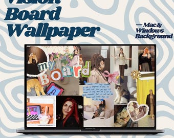 Customizable Vision Board Laptop Wallpaper | Scrapbook Background ...