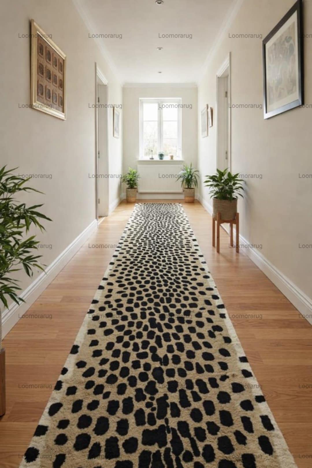 Cheetah Print Hallway Runner, Animal Pattern Area Rug, Modern Hand ...