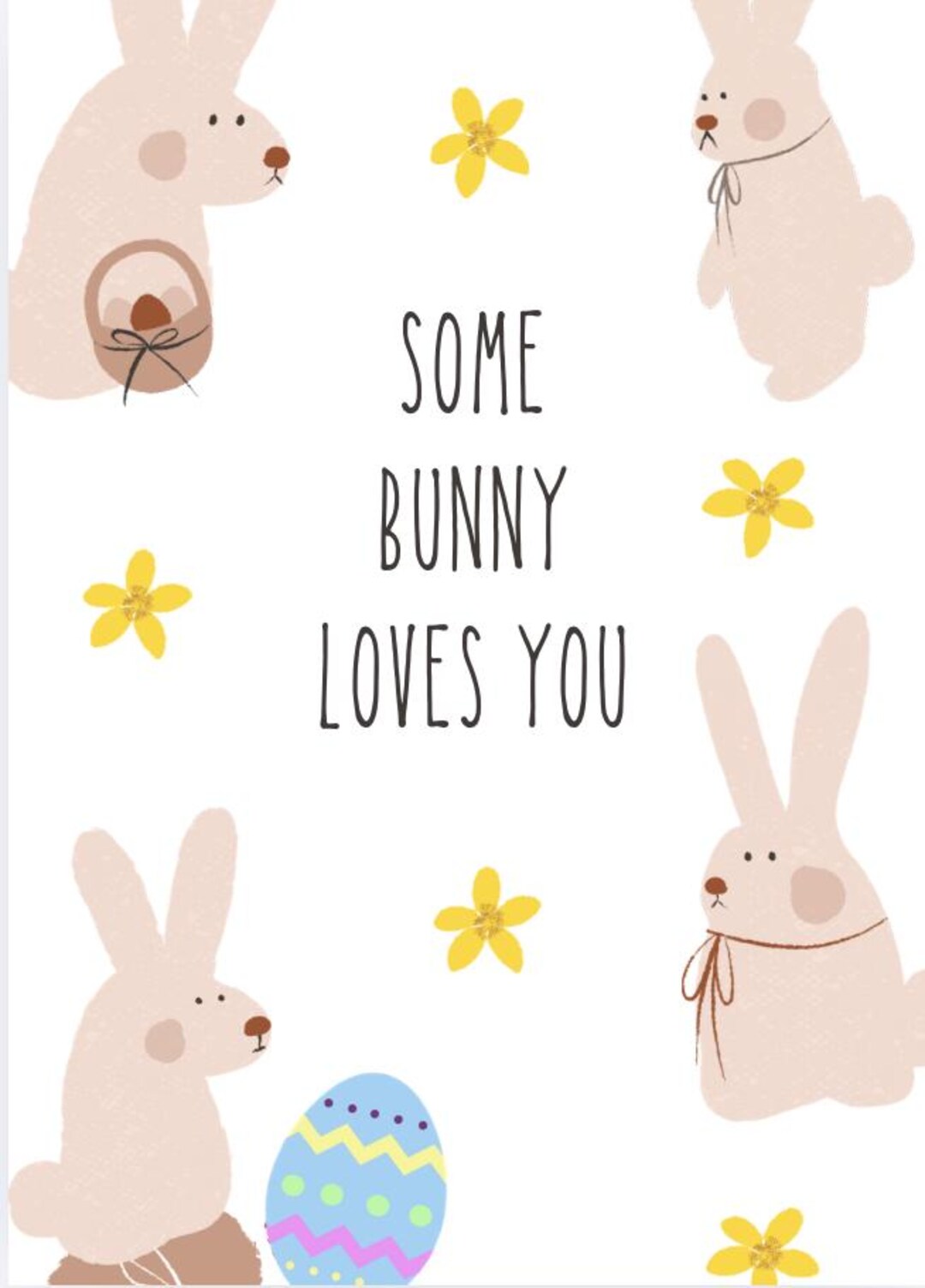 Easter Card Printable | Some Bunny Loves You Card | Cute Easter Card ...