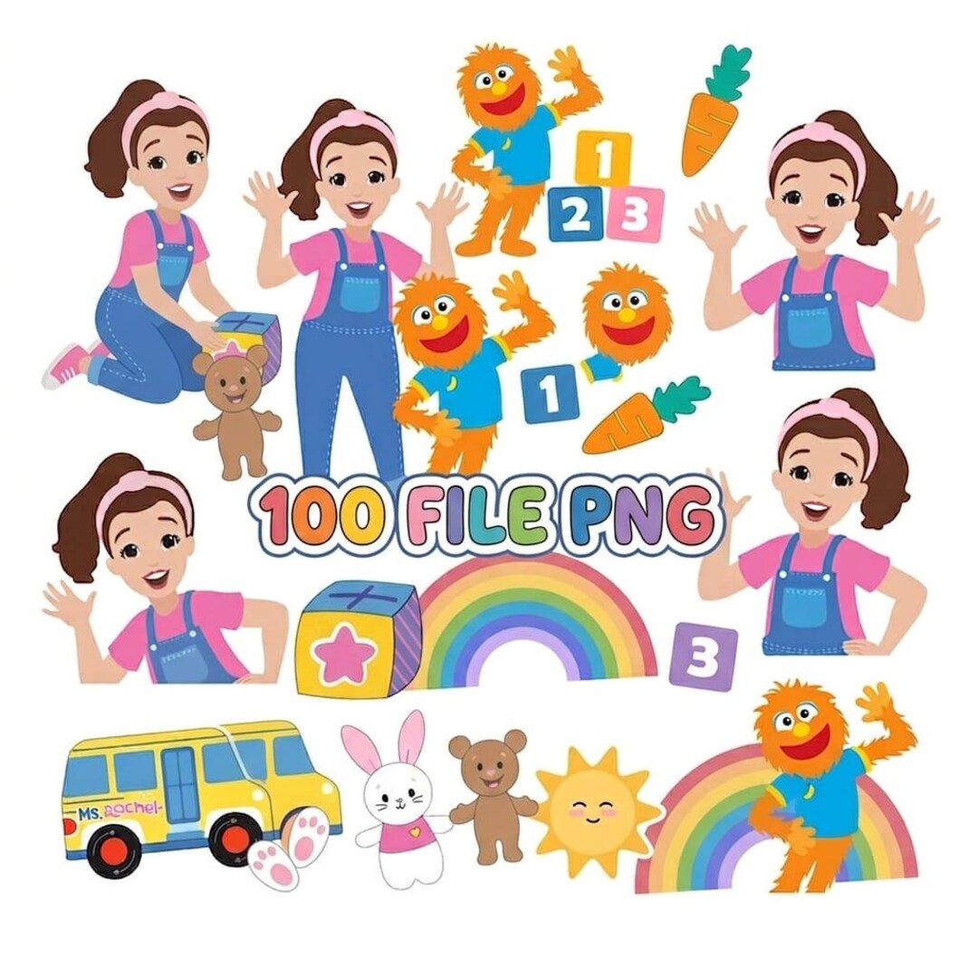100+ Designs,ms Rachel PNG Clipart: , Birthday Party Decor (digital ...