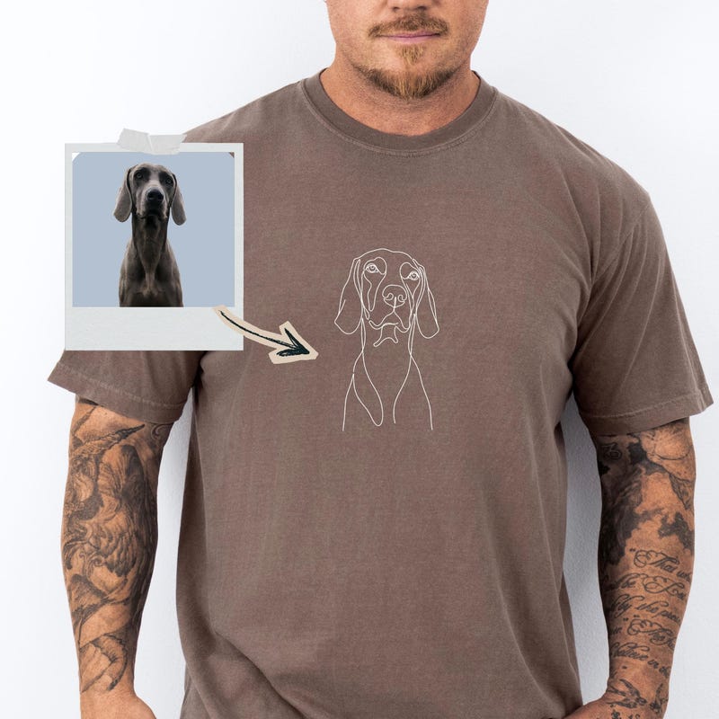Line Drawing Woman Dog - Etsy
