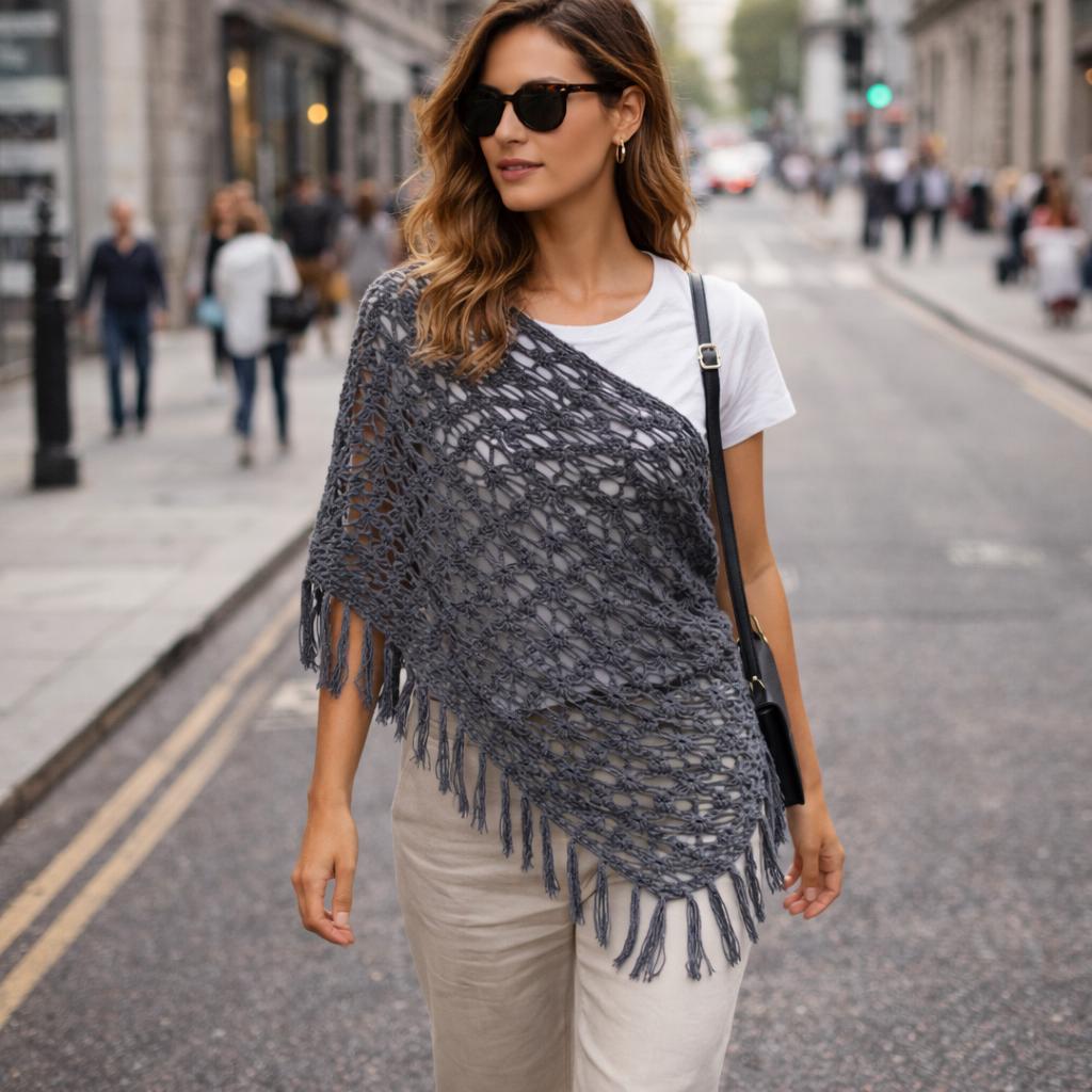 Crocheted Wrap Crochet Pattern | Cozy Crochet Shawl Wrap | Elegant ...