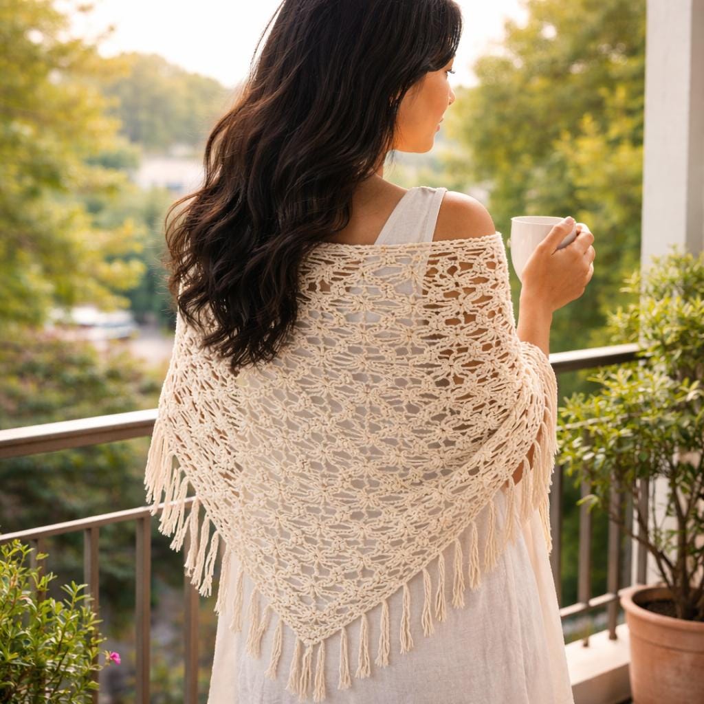 Crocheted Wrap Crochet Pattern | Cozy Crochet Shawl Wrap | Elegant ...