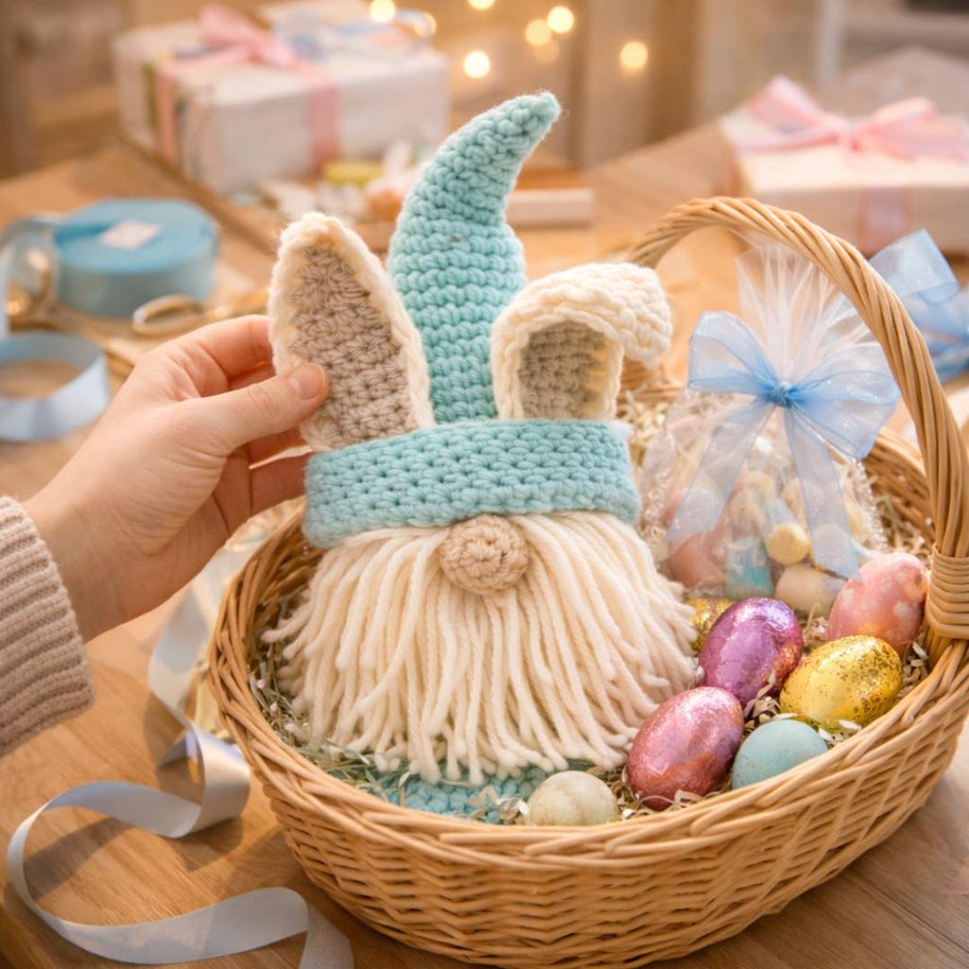 Easter Bunny Gnome Crochet Pattern | Cute Amigurumi Spring Gnome ...