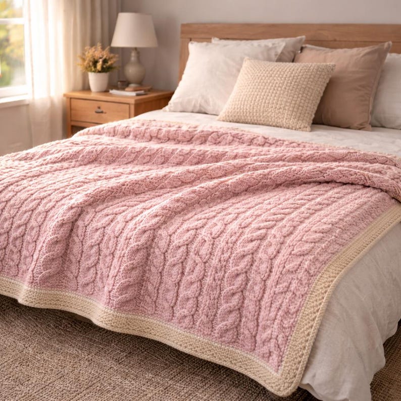 Afghan Cable Blanket Crochet Pattern | Cable Stitch Blanket Pattern ...