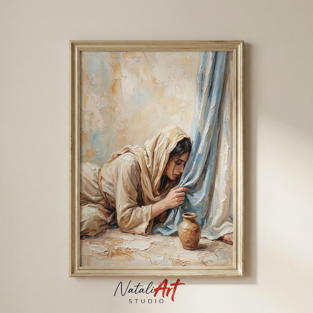 Woman Touching Jesus Garment Printable Art, Christian Faith Artwork ...