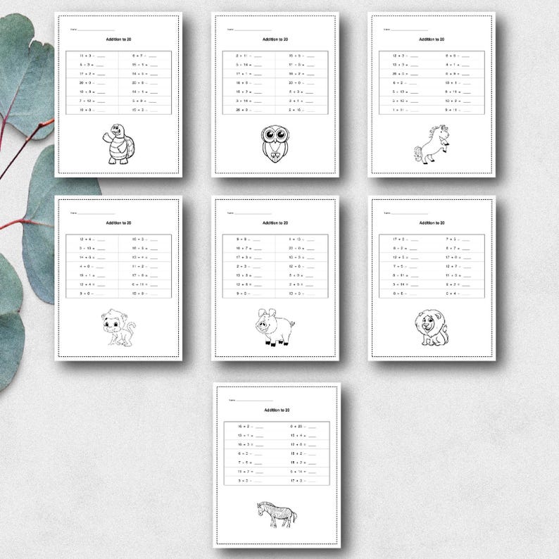 7 Printable Additition Fill in the Blanks Worksheets for Kindergarten ...