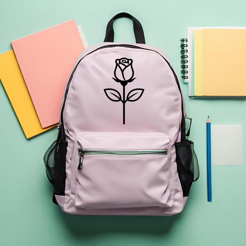 Single Rose Silhouette PNG & SVG, Clean Line Art Floral Clipart ...