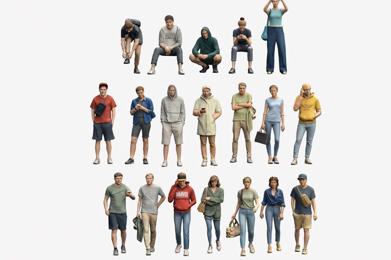 Modern City People Miniatures 1/56 1/48 1/43 1/35 1/32 1/30 1/24 1/22 ...