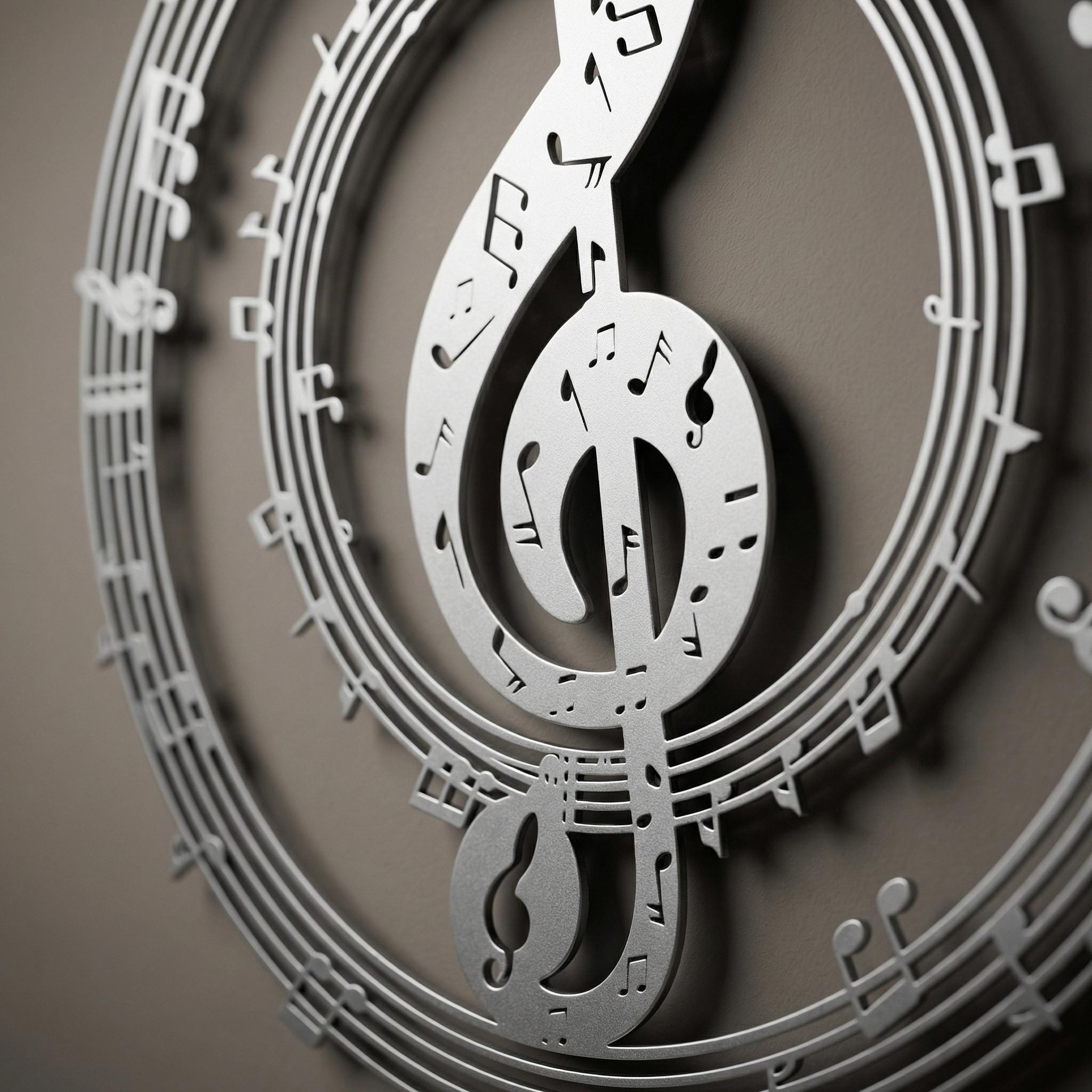 Treble Clef Metal Wall Art, Music Notes Wall Decor, Musical Staff Metal ...