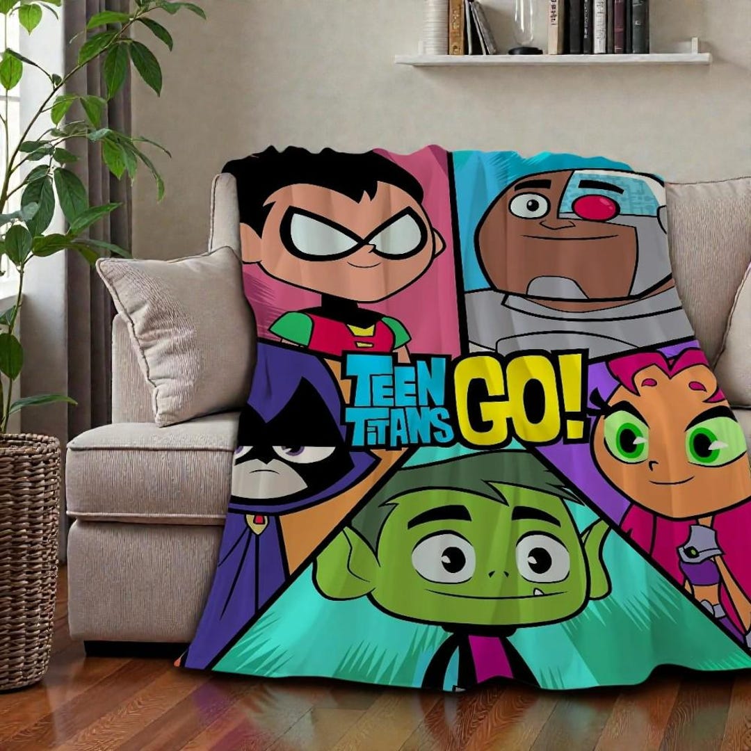 Teen Titans Go Blanket, Cartoon Superhero Plush Throw, Kids Cozy ...