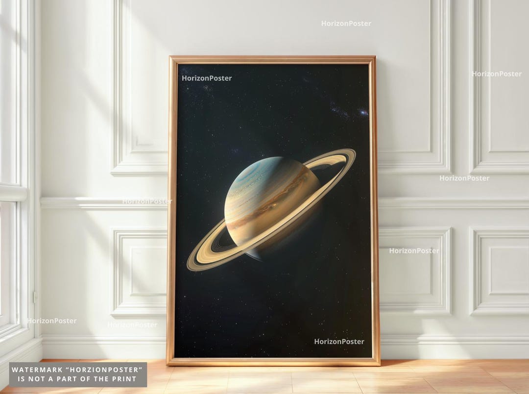 Saturn Planet Poster, Saturn Wall Art, Space Decor, Solar System Art ...