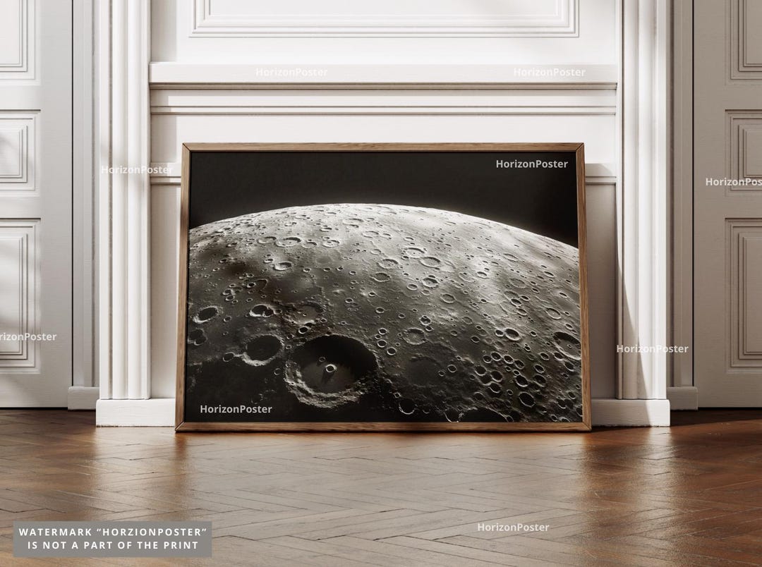 Moon Surface Poster, Lunar Wall Art, Moon Craters Print, Space Decor ...