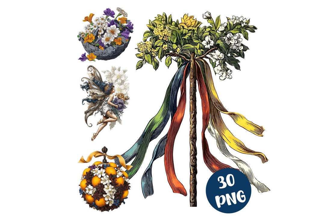 Beltane PNG Clipart, 25 Celtic Pagan Spring Symbols for Junk Journals ...