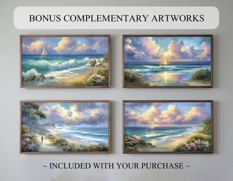 Arte para TV Samsung Frame com tema de dunas de praia e flores ...