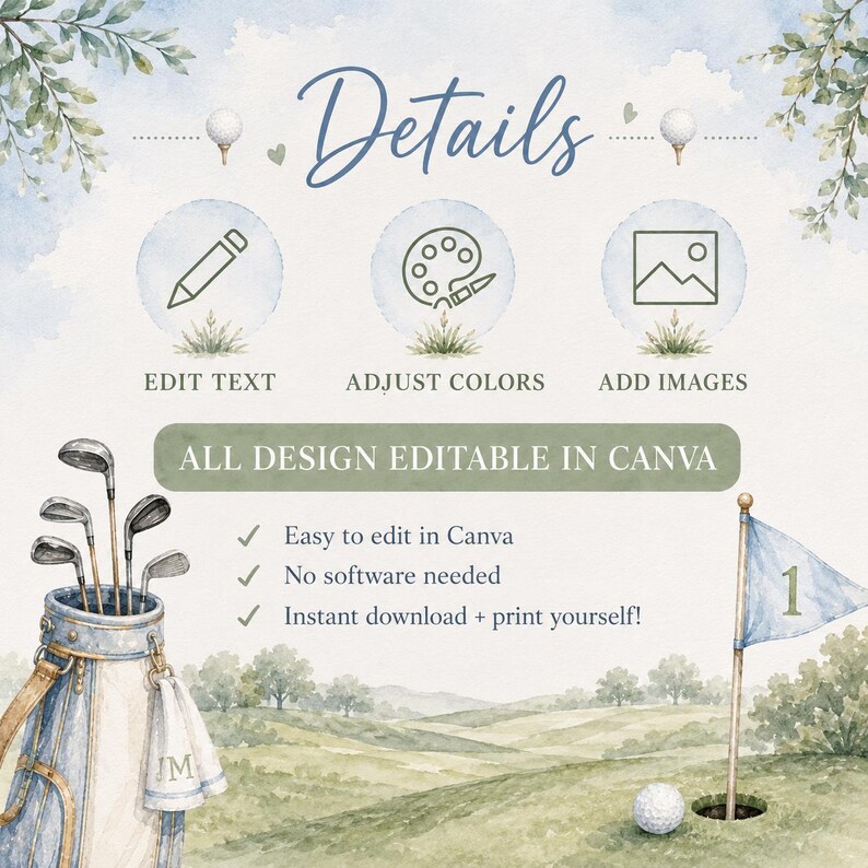 Hole in One First Birthday Bundle, Golf Milestone Board & Photo Board ...