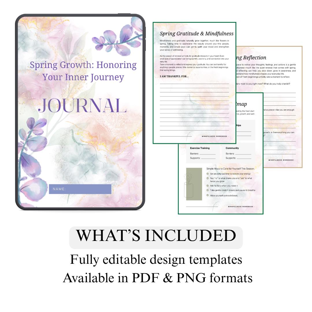 Spring Reflection Journal & Mindfulness Growth Planner | Seasonal ...