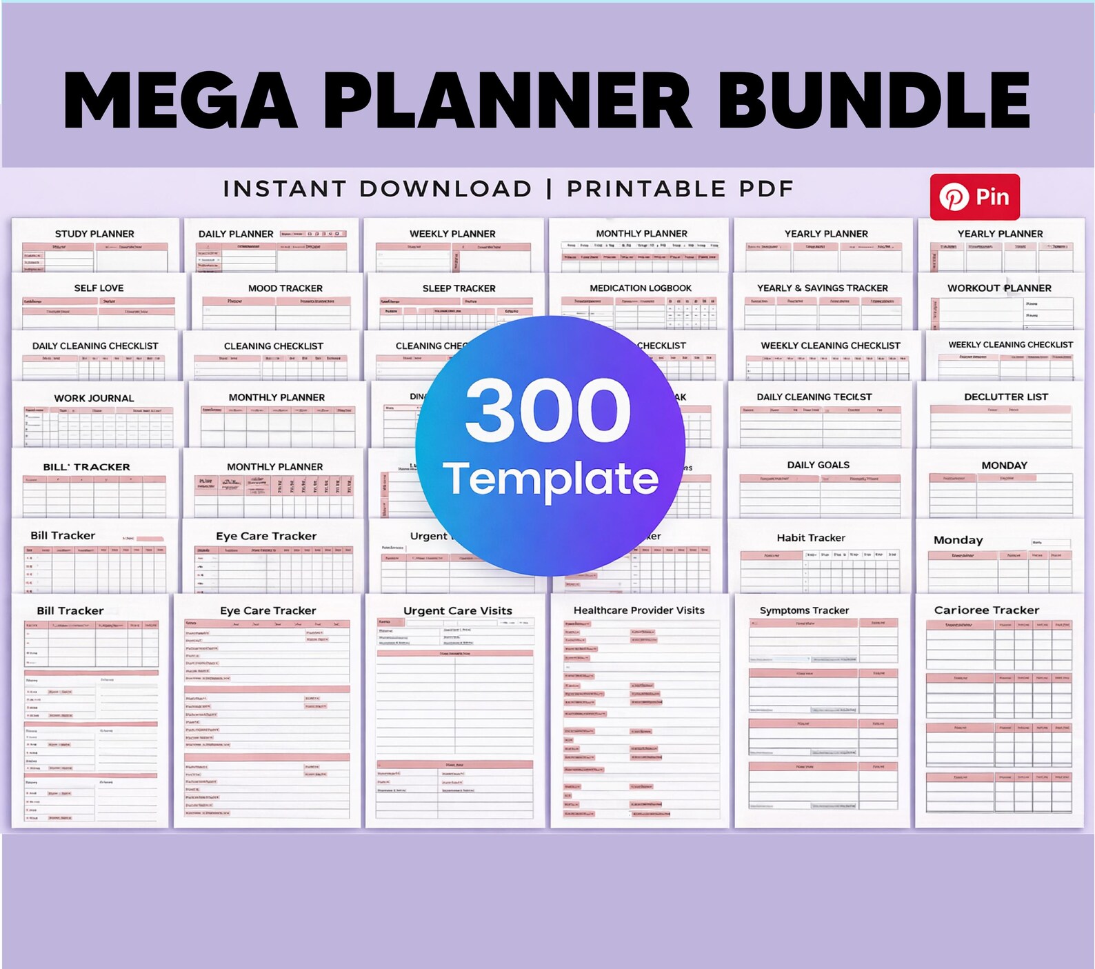 Mega ADHD Planner Bundle 2026, 2027, 2028 Digital Planner, Digital ...