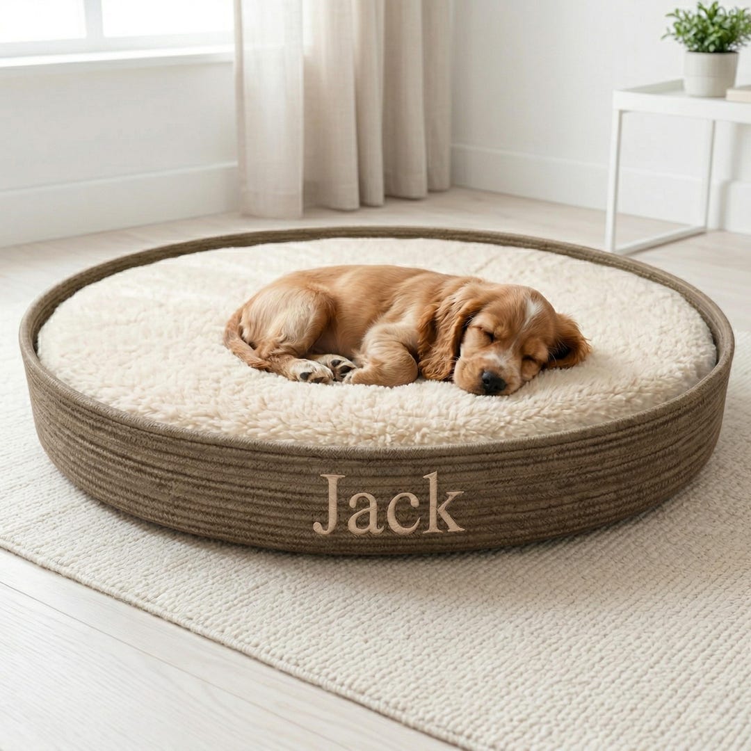 Orthopedic Jute Pet Bed Round & Oval Natural Dog Bed Eco Friendly Pet ...