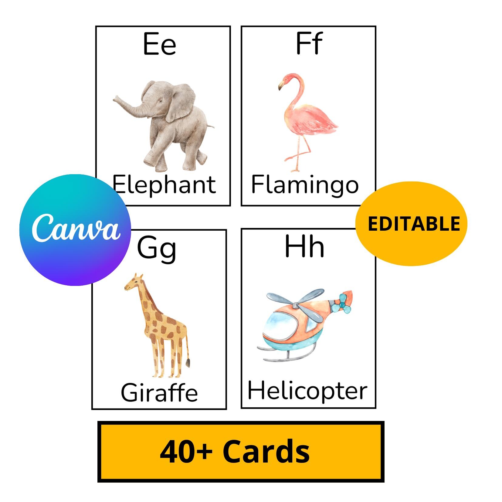 Flashcards Printable | Alphabet, Numbers 1-20, Colors & Shapes ...